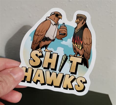Funny Hawk Sticker Shit Hawks Etsy