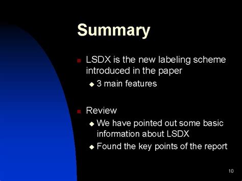 Review Of Report Lsdx A New Labeling Scheme