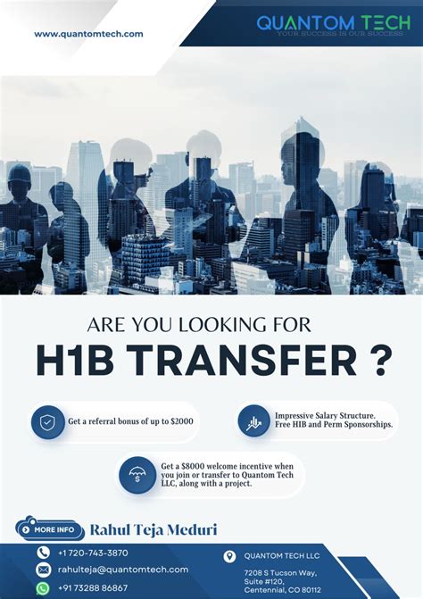 H1btransfer Careeropportunity Joinourteam Rahul Teja Meduri