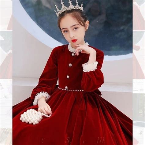 خرید و قیمت پیراهن شیک مخمل مجلسی دخترانه لباس بچگانه نوزادی تا 5 سال