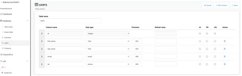 Creating Tables