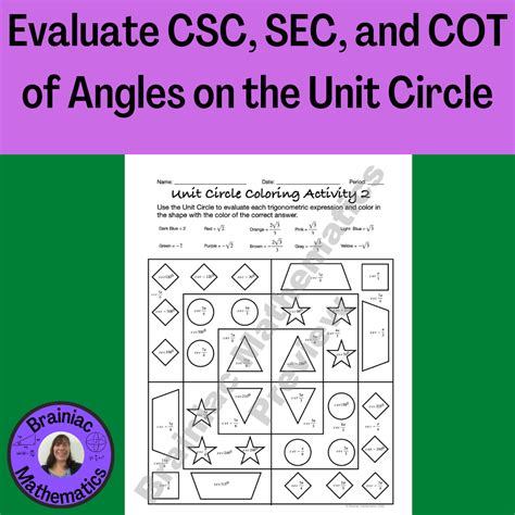 Unit Circle Coloring Activity Made By Teachers