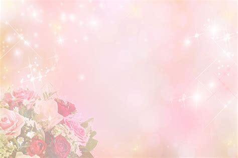 花のイラストフリー素材壁紙背景No 076バラピンク光輝く