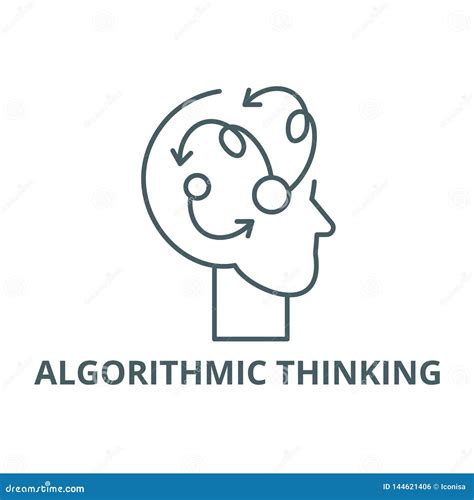 Algorithmic Thinking Line Icon Vector Algorithmic Thinking Outline