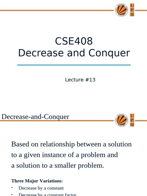 Lecture 13 Decrease And Conquer Pdf Computer Programming Applied Mathematics