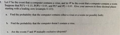 solved 1 let v be the event that a computer contains a