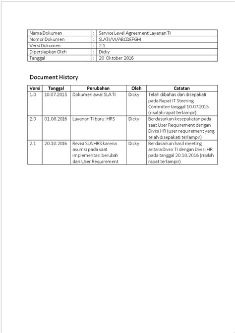 Contoh Dokumen Service Level Agreement Sla Sharing Vision