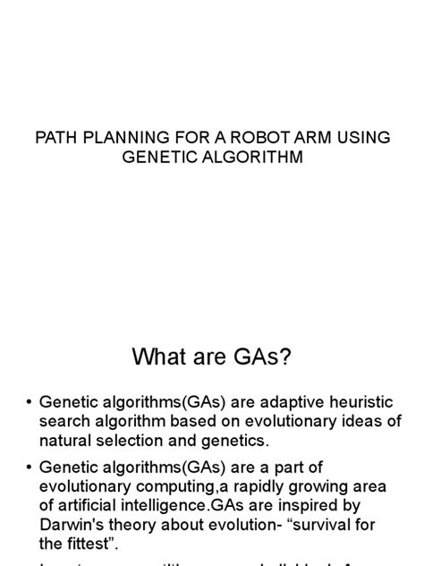 path planning for a robot arm using genetic algorithm download free