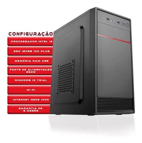 Computador Intel Core I3 4gb Ssd 120gb Hdmi Parcelamento Sem Juros