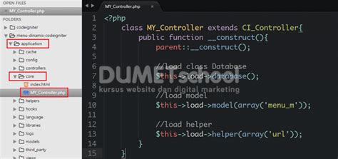 Cara Membuat Menu Dinamis Menggunakan Codeigniter Dan Mysql Kursus