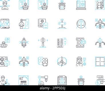 Mechanical Modeling Linear Icons Set Simulation Analysis Design Optimization Flexibility