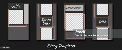 소셜 네트워크에 대한 미니멀 한 이야기의 집합입니다 사진에 대한 프레임 Seth는 고유 한 콘텐츠를 만들 수 있습니다 스토리용