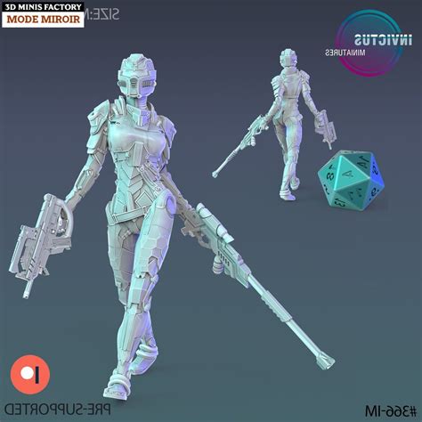 Netrunner Girl Walking V1 By Invictus Miniatures Cyberpunk City Infanterie
