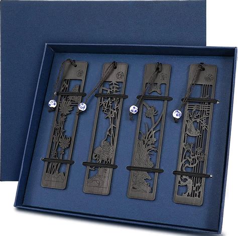 4 قطعه نشانک چوب برای دوستداران کتاب ، علامت کتاب حکاکی چوبی طبیعی