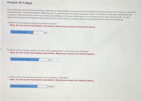 solved problem 10 7 algo burrito king a new fast food