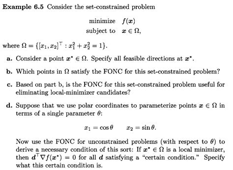 Example 65 Consider The Set Constrained