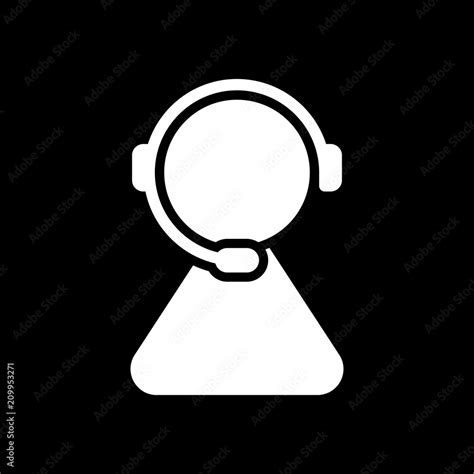 Customer Service Support Service Simple Icon White Icon On Bl Stock Vector Adobe Stock