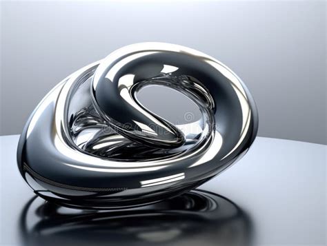 A Silver Sculpture On A Black Surface Generative Ai Image Stock Illustration Illustration Of