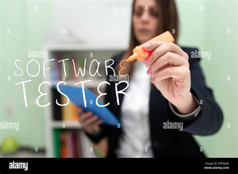 Text Caption Presenting Software Tester Business Concept Implemented To Protect Software