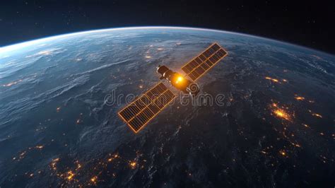 Satellite In Orbit Transmitting Telemetry Signals For Global Positioning And Tracking Systems