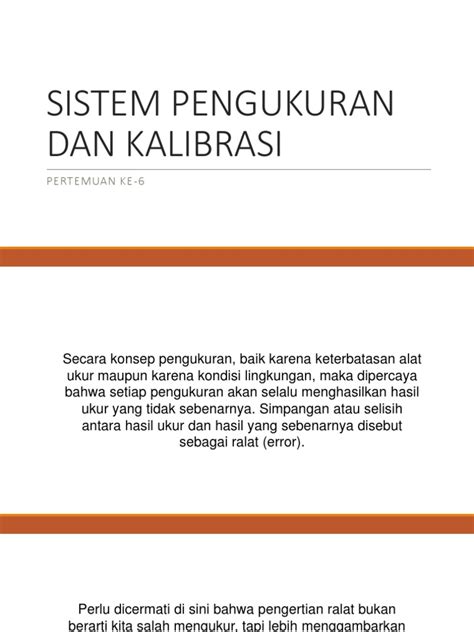 Sistem Pengukuran Dan Kalibrasi Pertemuan 6 Pdf