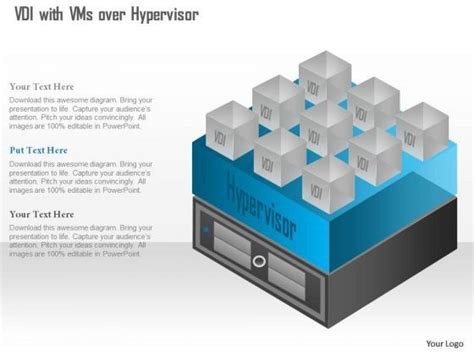 Business Diagram Virtual Desktip Infrastructure Vdi With Vms Over Hypervisor Ppt Slide