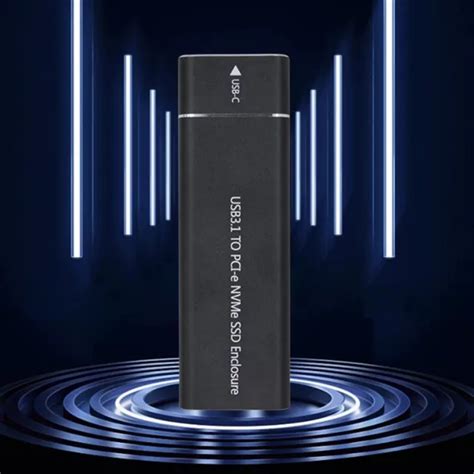 M NVME PCIE NGFF SSD Case External Enclosure Metal Box Black Dual Protocol