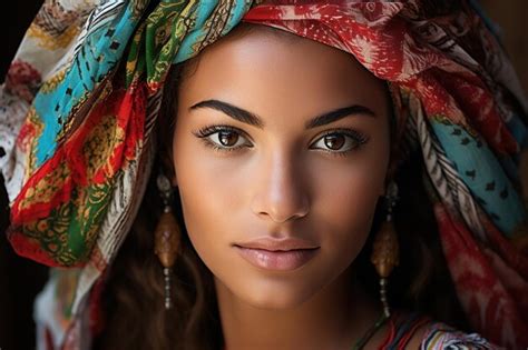 Premium Photo Portrait Of A Brazilian Young Beautiful Woman With A