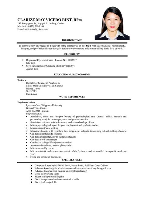 Resume Format Resume Format Singapore Examples