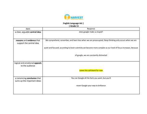 Solution Argument Structure Chart 1 Studypool