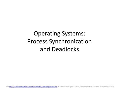 Ppt Operating Systems Process Synchronization And Deadlocks