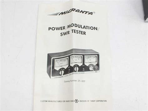 Micronta 21 522 3 Meter Cb Power Modulation Swr Tester With Box