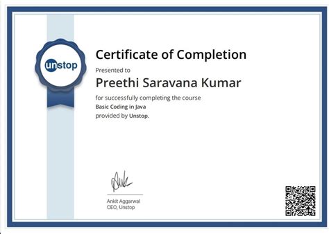 Completed Java Programming Course On Unstop Preethi S Posted On The Topic Linkedin