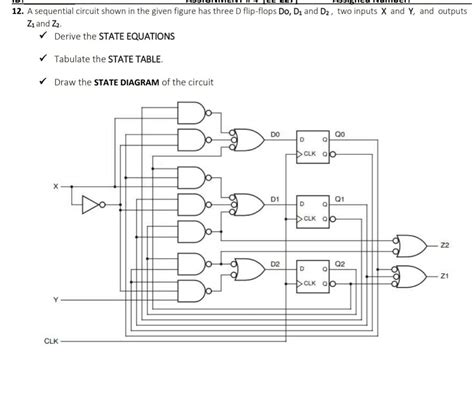 Solved 12 A Sequential Circuit Shown In The Given Figure