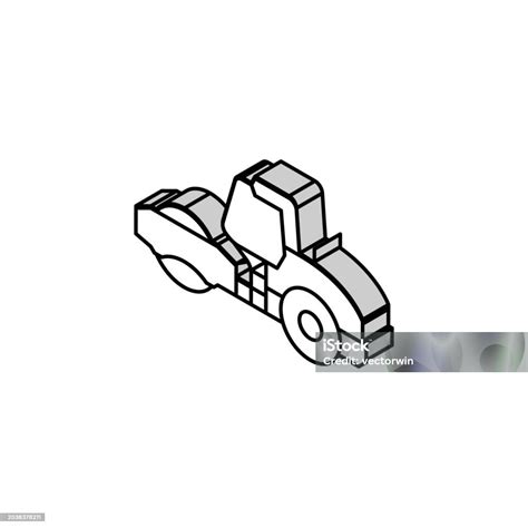 Steamroller 건설 자동차 차량 아이소 메트릭 아이콘 벡터 일러스트 레이 션 0명에 대한 스톡 벡터 아트 및 기타 이미지 0명 공장 산업 건물 귀여운 Istock