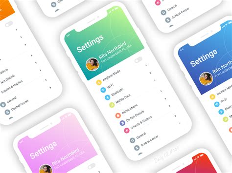 Settings Screen App Interface Design Mobile Data App Interface