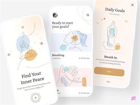 Meditation App Design Mobile App By Lazy Kar For Lazyinterface Ui Ux