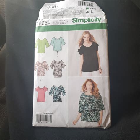 Simplicity 1805 Sewing Pattern Womens Knit Tops Size Xxs Xxl Uncut