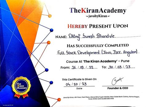 Dhiraj Bhandvle On Linkedin I Have Completed A Full Stack Development Course