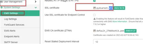 Technical Tip Adding New Ssl Certificate To Ems S Fortinet Community