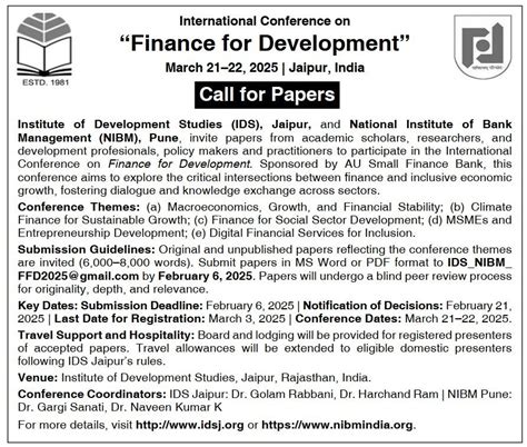Call For Papers Dr Naveen Kumar K