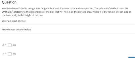 Solved Question You Have Been Asked To Design A Rectangular Chegg