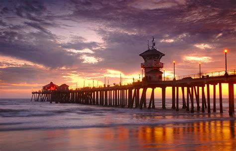 Huntington Beach Pier Sunset Photograph By Dung Ma Pixels