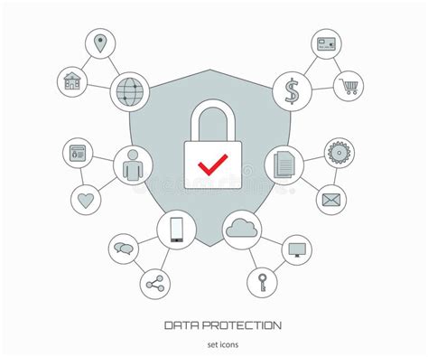 Data Protection Icons Gdpr Stock Vector Illustration Of Account