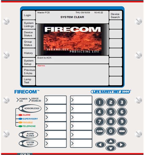 GCP Control Panel Firecom
