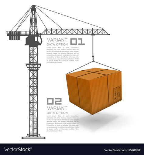 Crane Loading Boxes Royalty Free Vector Image Vectorstock
