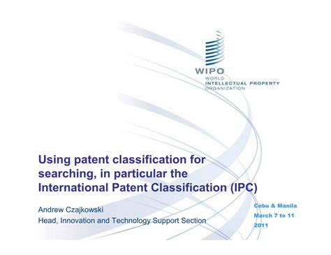 Pdf Using Patent Classification For Searching In Particular