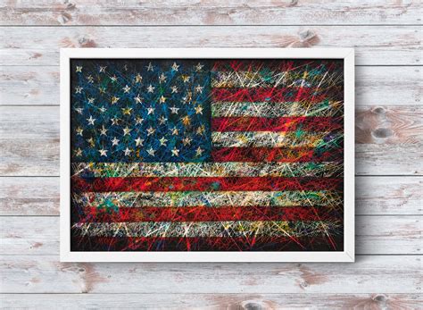 Flag Of Usa Hand Painted American Flag Wall Art Artforloft