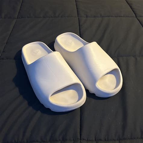 Yeezy Yzy Slides “bone” Size 10m Well Used Creases Depop