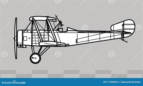 Sopwith Comic Sopwith Strutter World War 1 Anti Zeppelin Aircraft Stock Vector Illustration